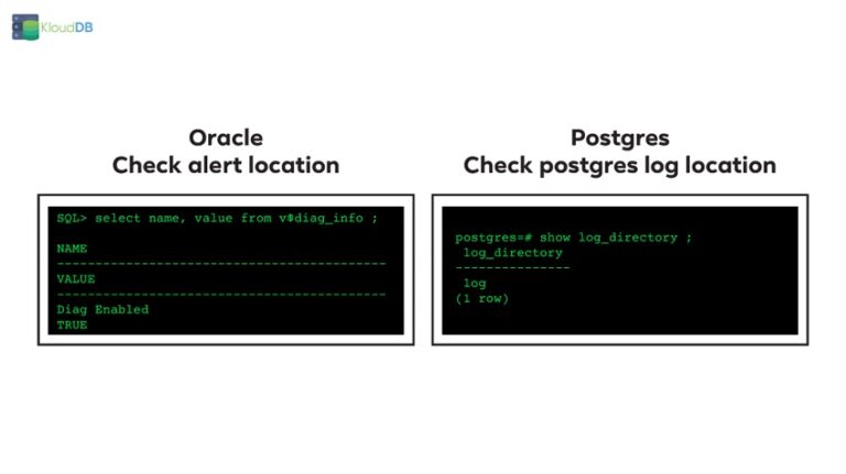 Postgres for Oracle DBAs – Alert log vs Postgres log - Kloud DB