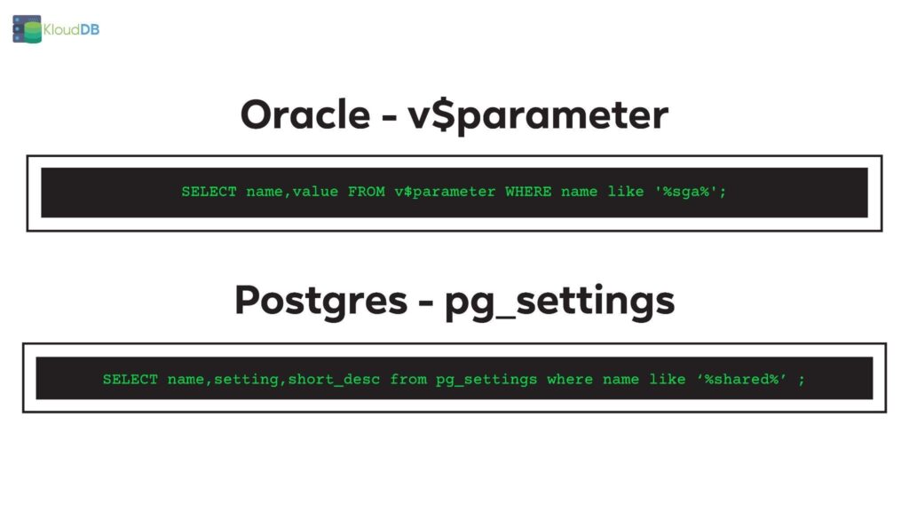 Postgres for Oracle DBAs – Parameter Changes - KloudDB