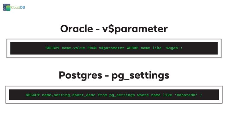 Postgres for Oracle DBAs – Parameter Changes - Kloud DB